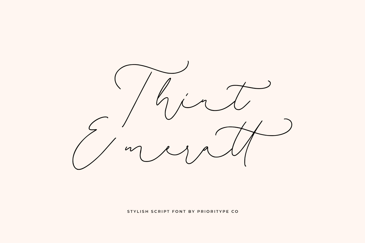 Thint Emeratt - Stylish Script Font - Prioritype Co